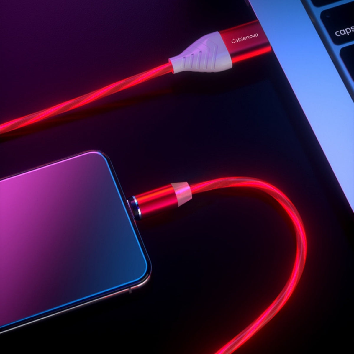 Cablenova GloCharge™ | 3-in-1 Magnetic LED Charging Cable